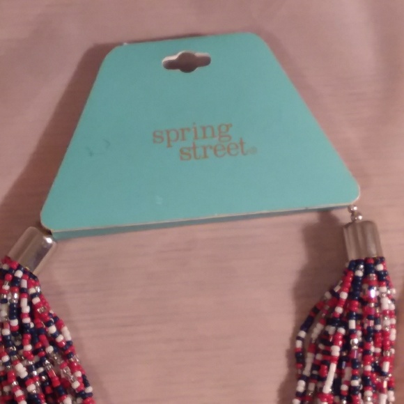 Spring Street | Jewelry | Spring Street Red White Blue Bead Necklace ...